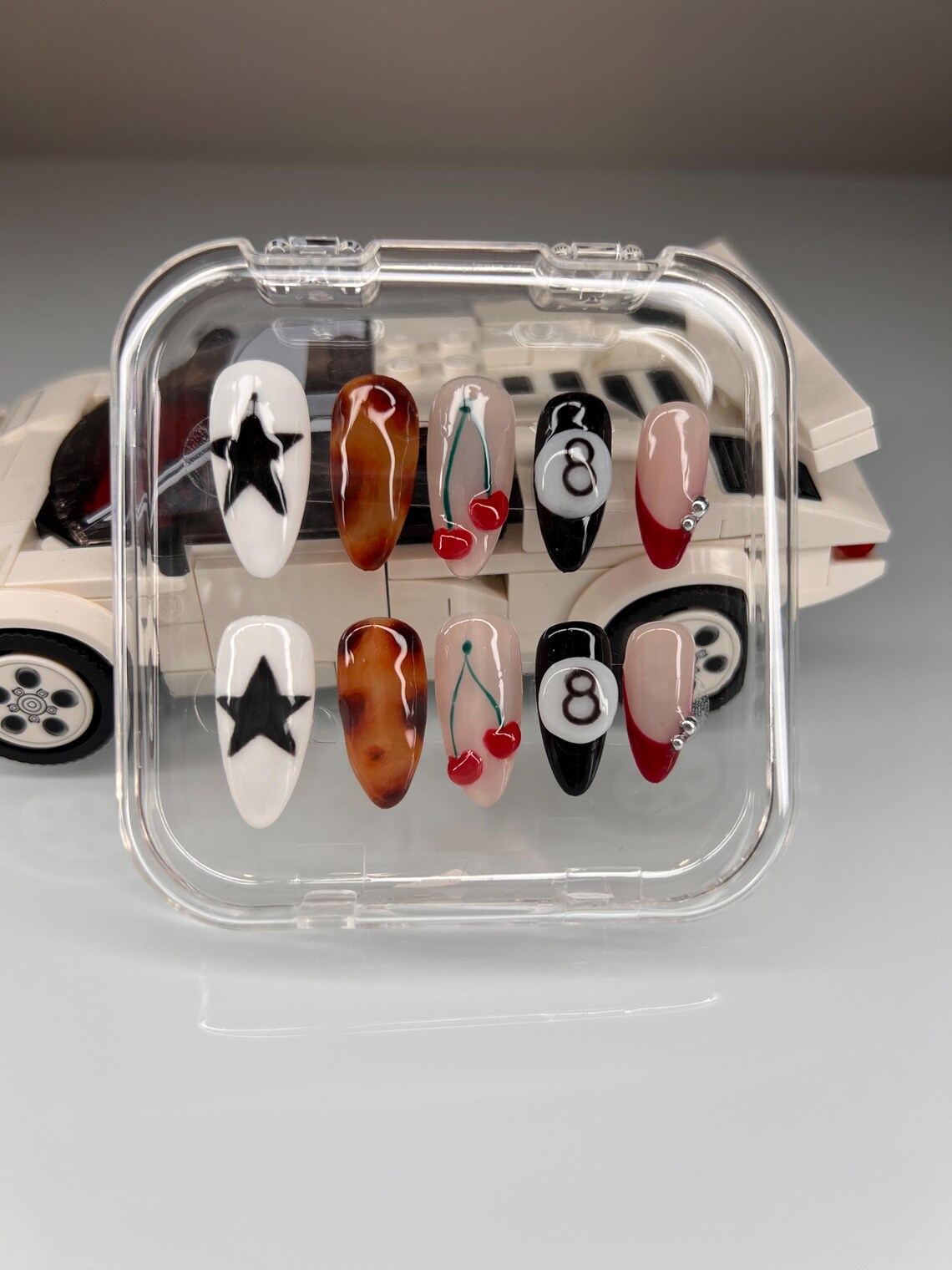 Creative Press on Nails, Cherry Nails, 8 Ball Nails, Cheetah Nails ...