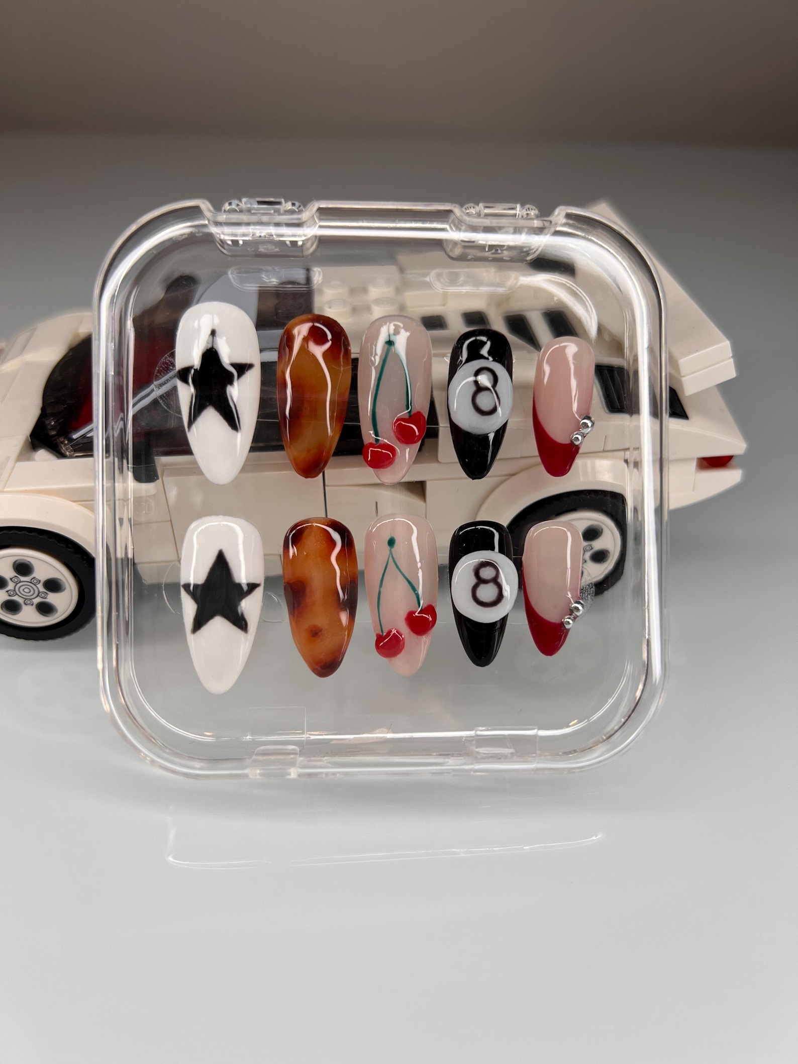 Creative Press on Nails, Cherry Nails, 8 Ball Nails, Cheetah Nails ...