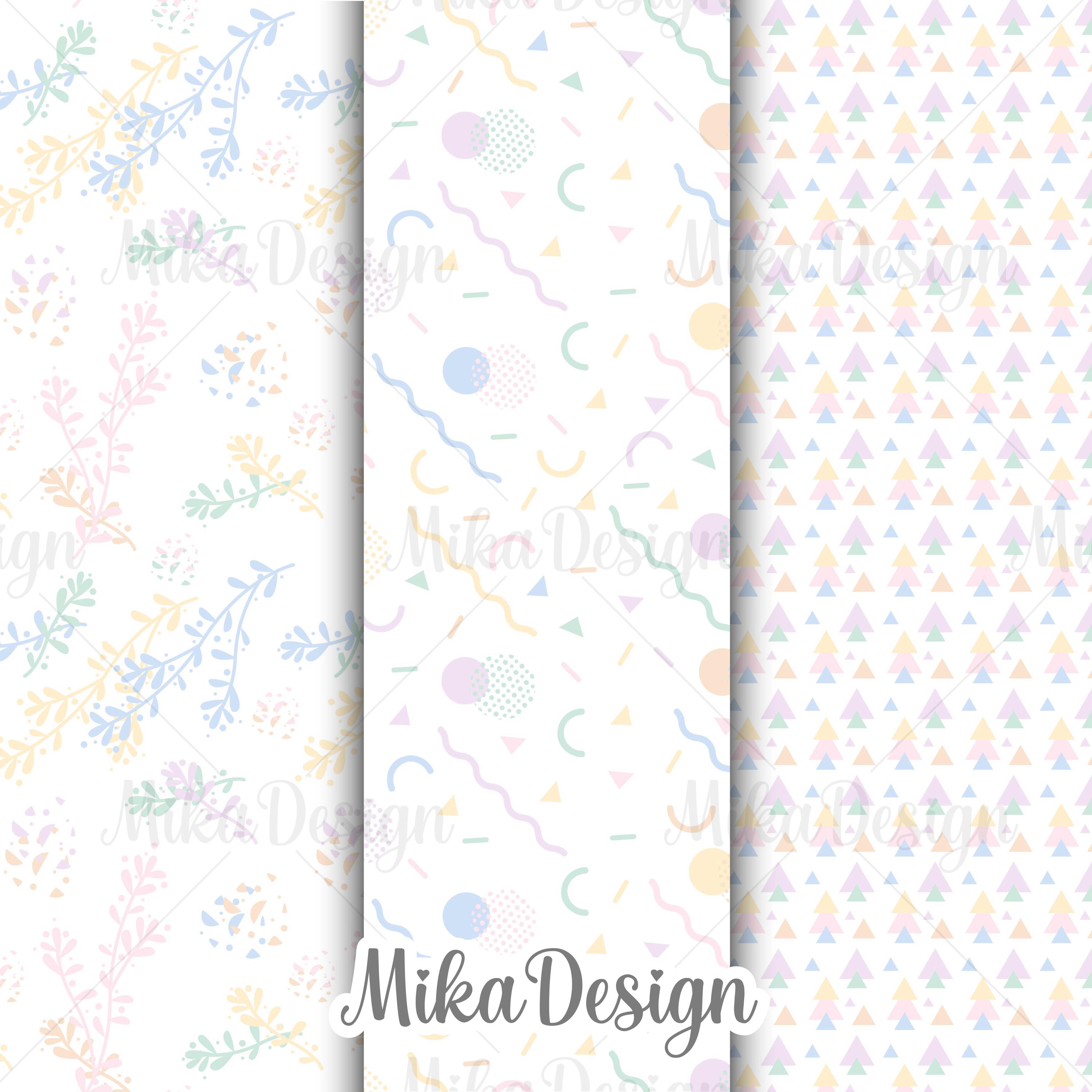 Essential Pastel Digital Paper, Patterns Pastel 200 Papers ...