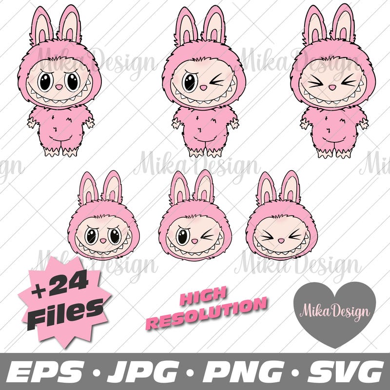 Molde de labubu para imprimir - Etsy México