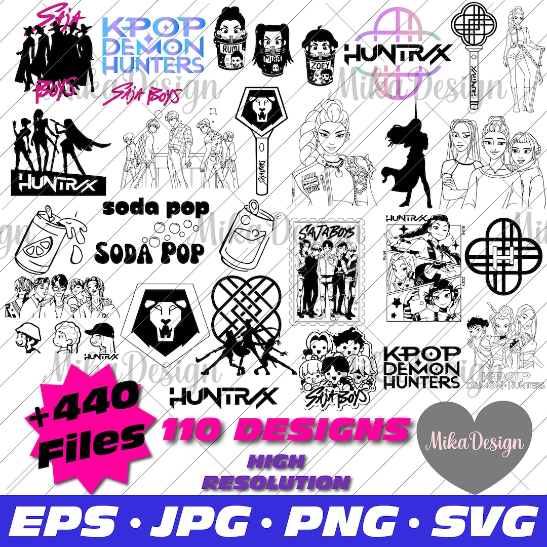 Kpop Demon SVG, Kpop Cliparts, Saja Boys Bundle PNG, Kpop Demon Hunters ...
