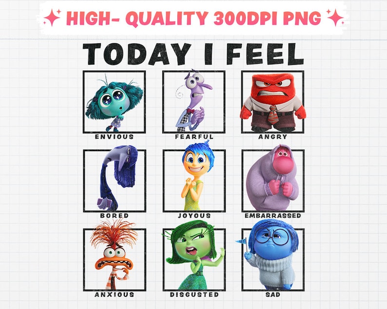 Today I Feel Png, Cartoon Emotions Friends Png | Anger, Joy, Sadness ...
