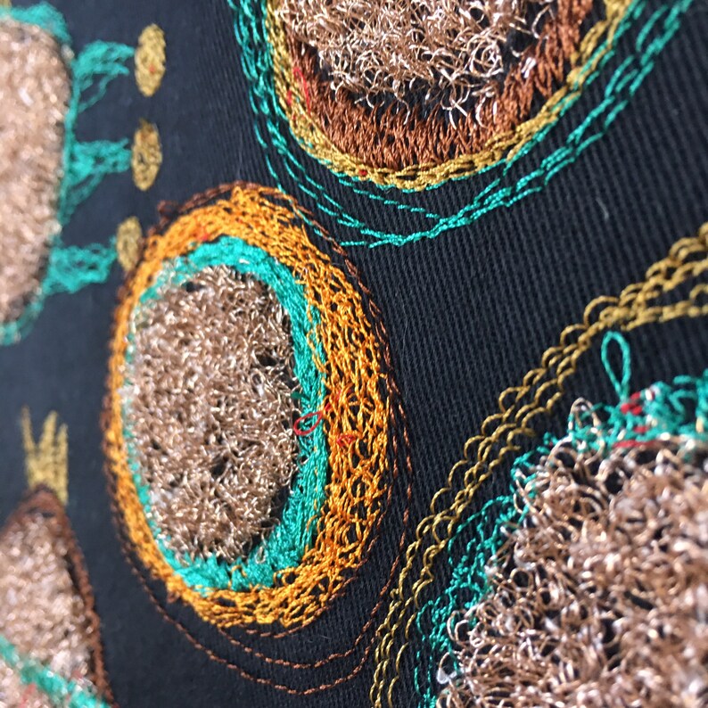 Copper Brillo Orbs in Space Embroidered Textile Art by Oliveland - Etsy