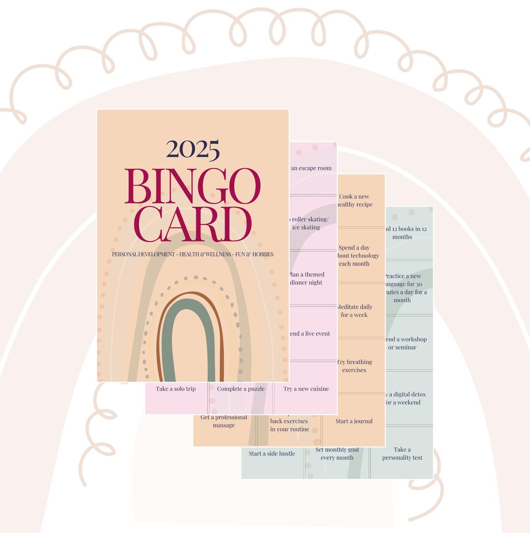 2025 Bingo Card for Productivity and New Page of Life, Cross Out Tasks ...