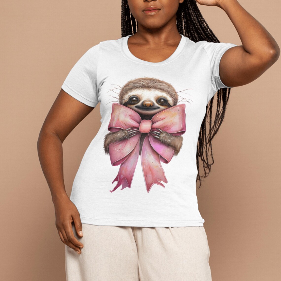 Sloth With Pink Bow PNG – Valentine's Day Clipart (digital Download) - Etsy