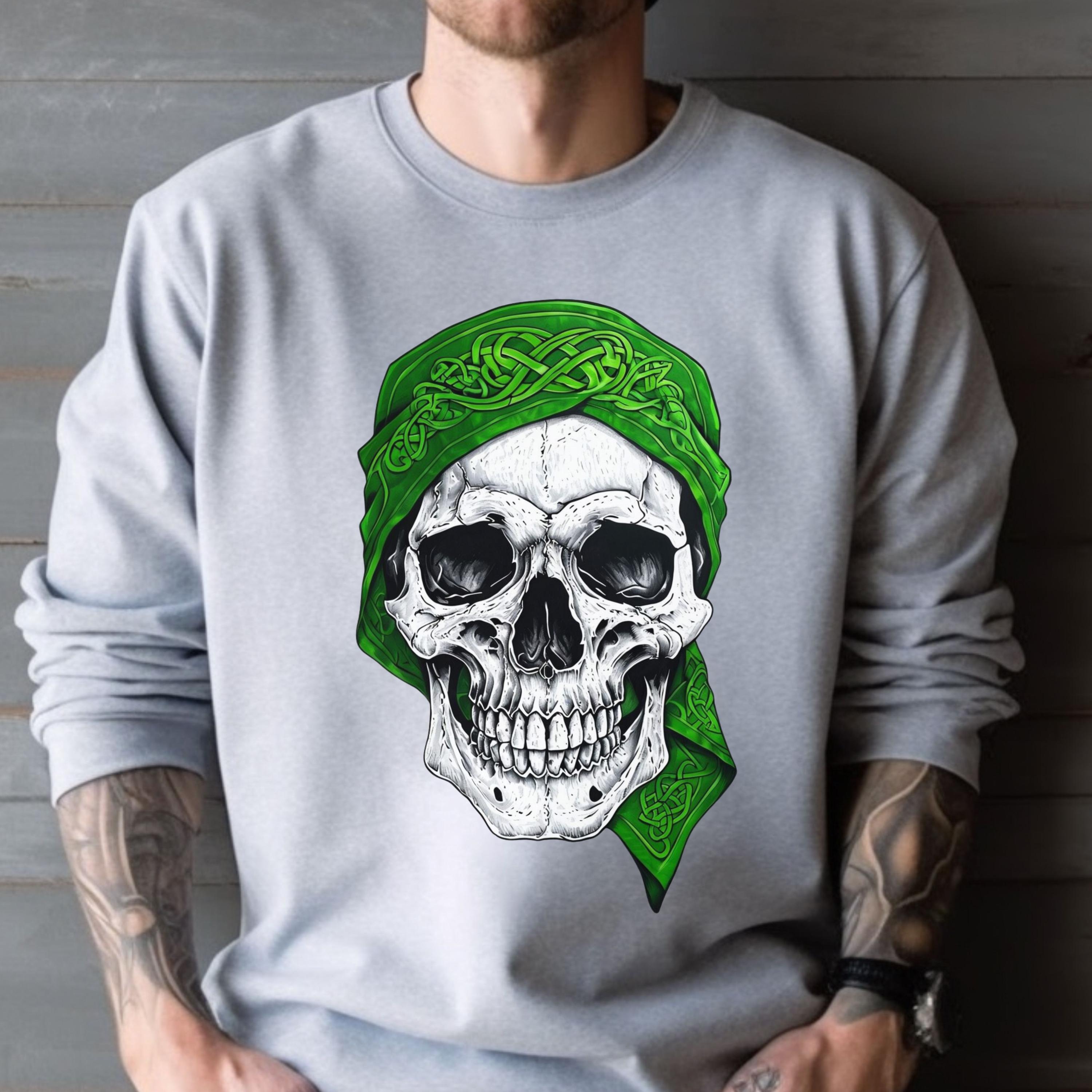 Celtic Skull Green Bandana PNG: Gothic Tattoo Art (digital Download) - Etsy