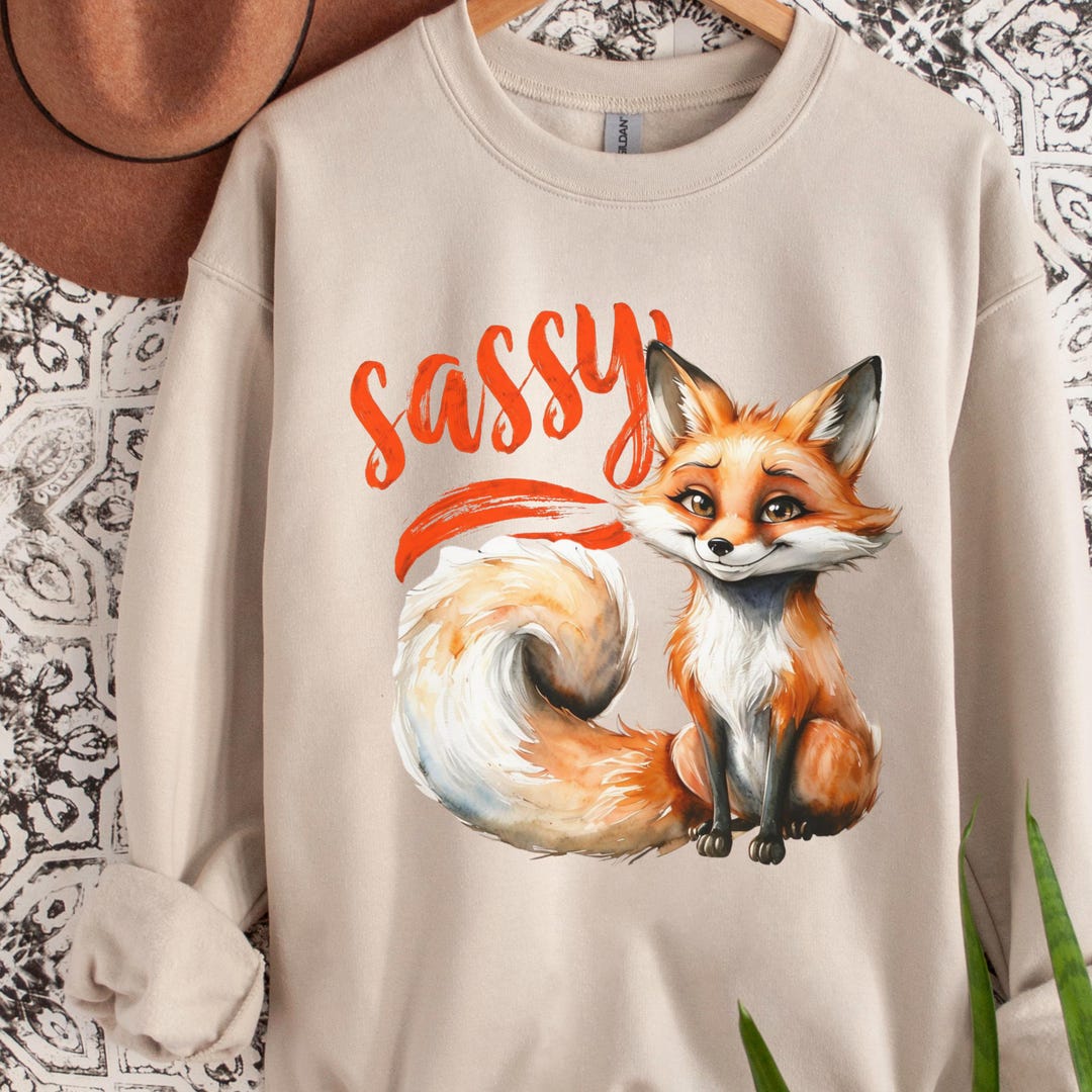Sassy Fox Watercolor PNG Download Sublimation Design Sarcastic Trendy T ...