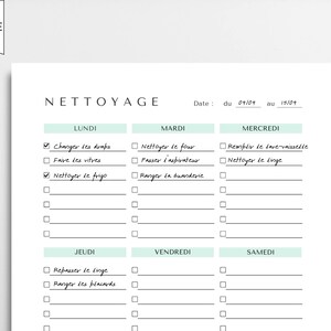 Check List De Nettoyage Français / Checklist De Menage à Imprimer En ...