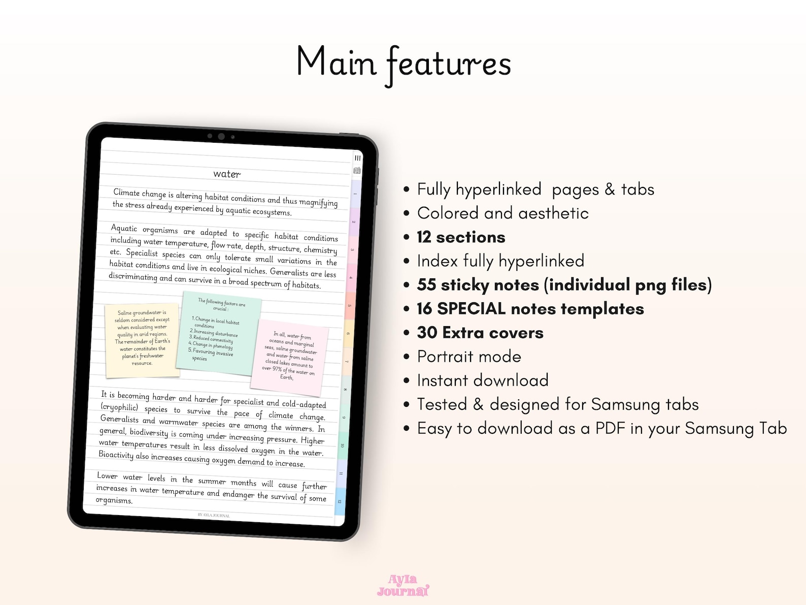 Samsung Notes Digital Notebook Rainbow Colors, College Student Note ...