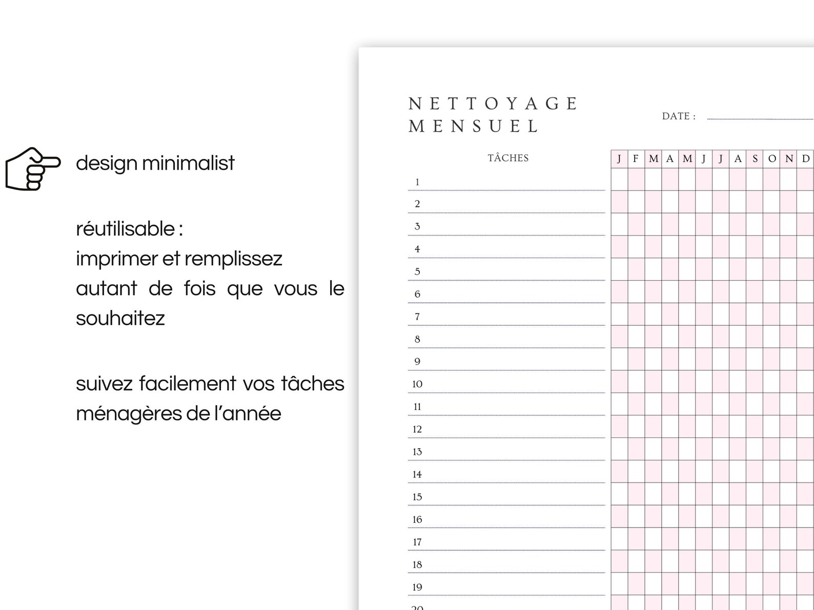 Check List De Nettoyage / Checklist De Menage à Imprimer En Format A4 ...