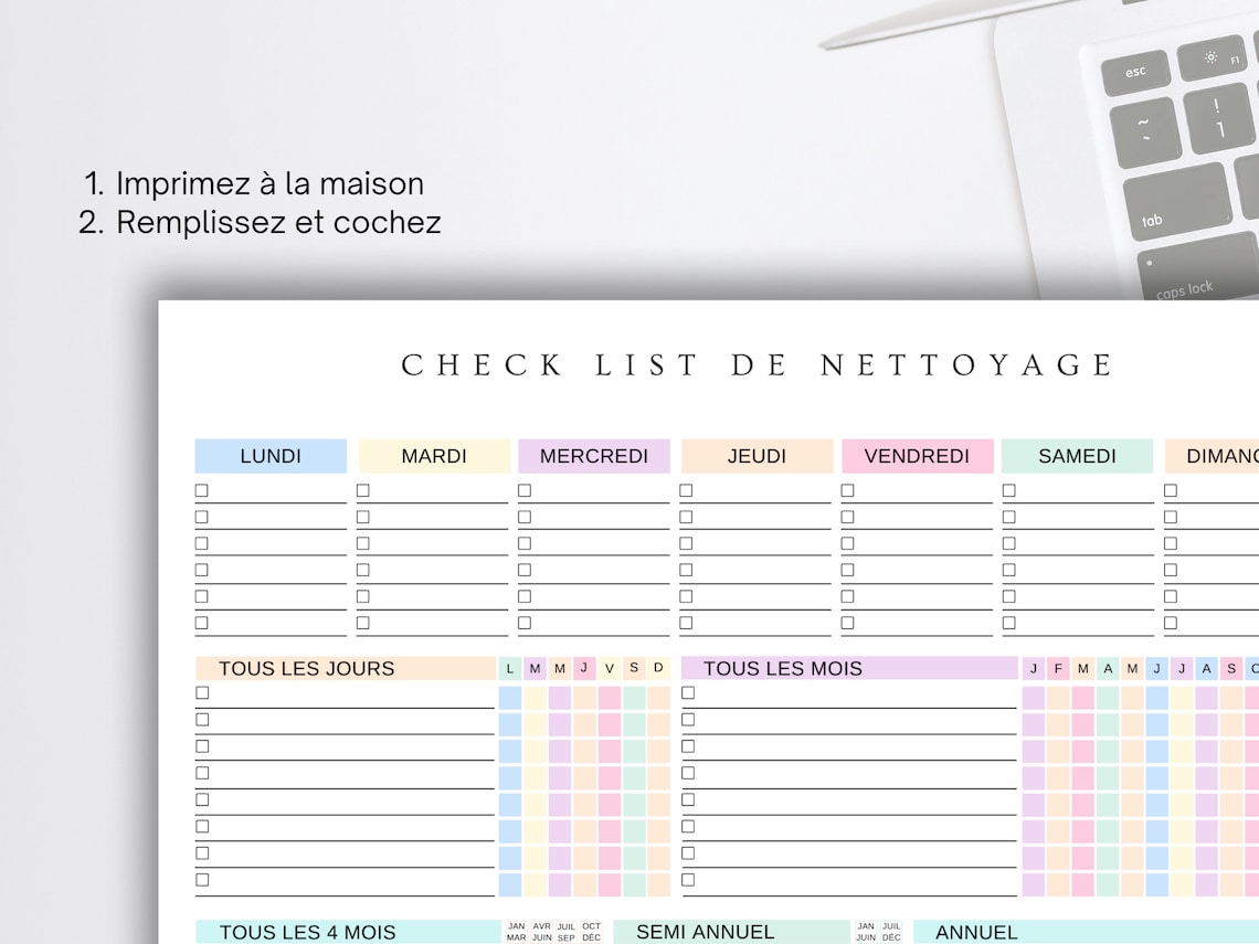 Check List De Nettoyage / Checklist De Menage à Imprimer En Format A4 ...