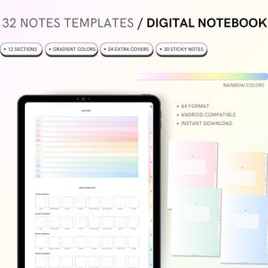 Samsung Notes Digital Notebook Rainbow Colors, College Student Note ...