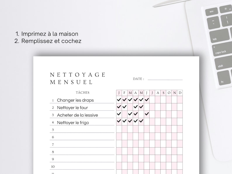 Check List De Nettoyage / Checklist De Menage à Imprimer En Format A4 ...