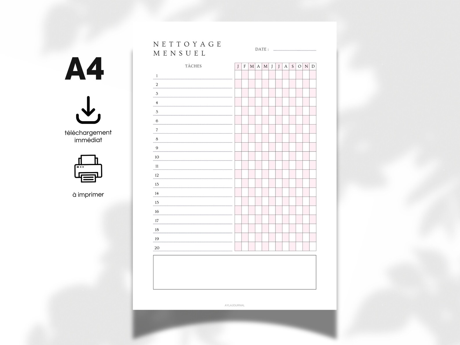 Check List De Nettoyage / Checklist De Menage à Imprimer En Format A4 ...