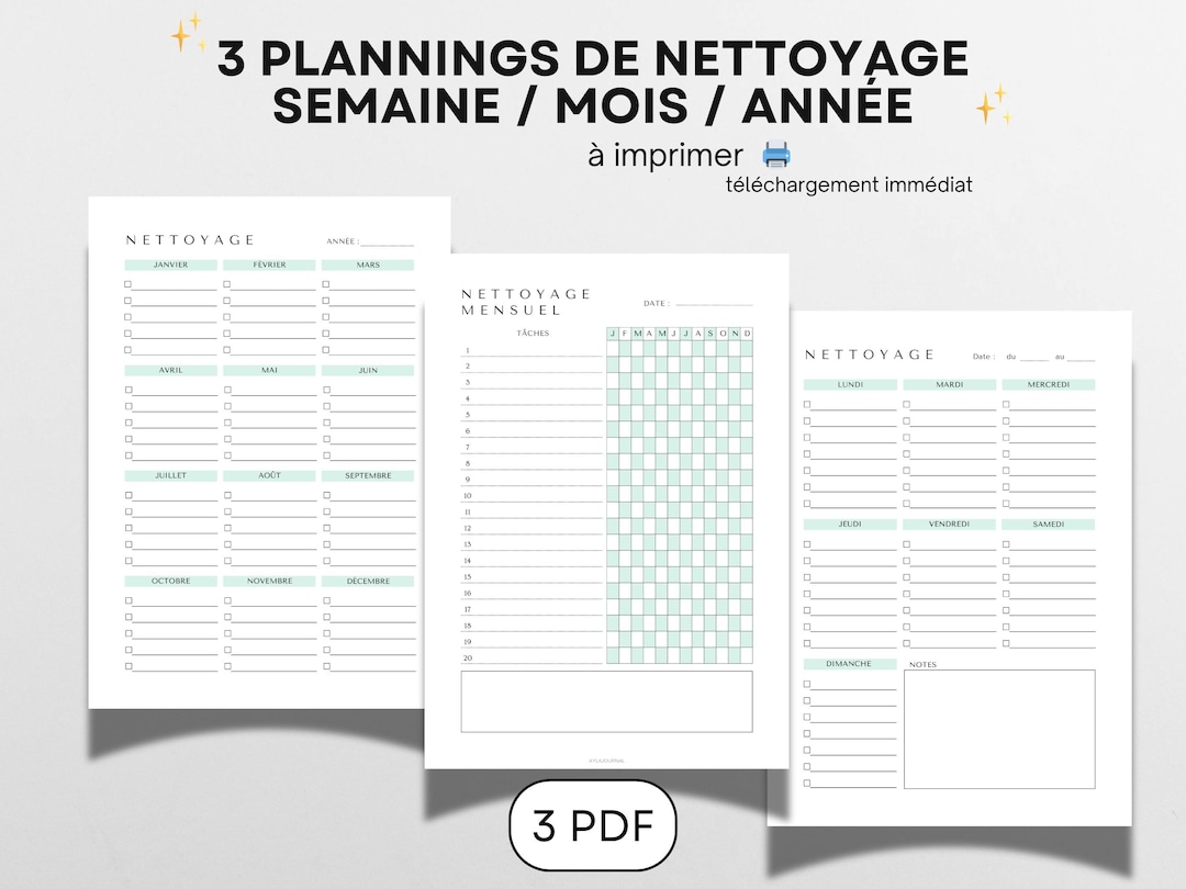 Check List De Nettoyage Français / Checklist De Menage à Imprimer En ...
