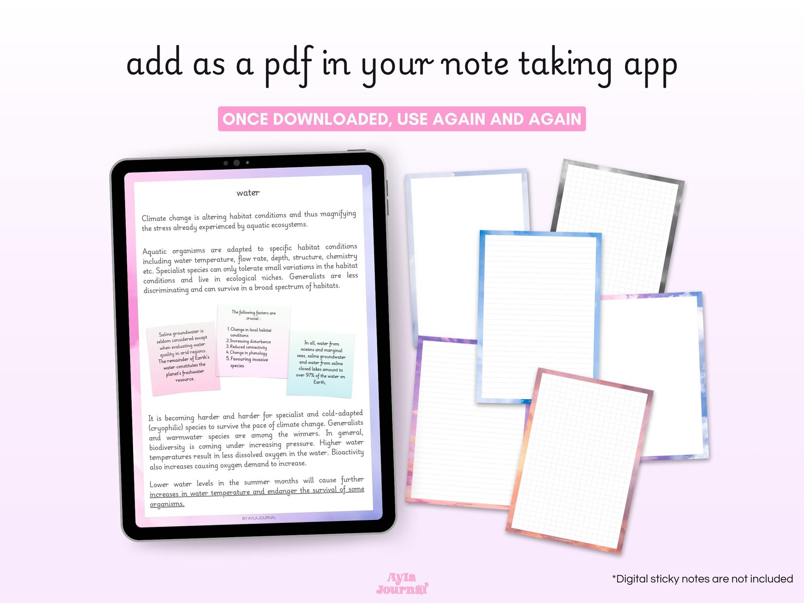 Samsung Notes Templates, Compatible With Android, Digital Notes ...
