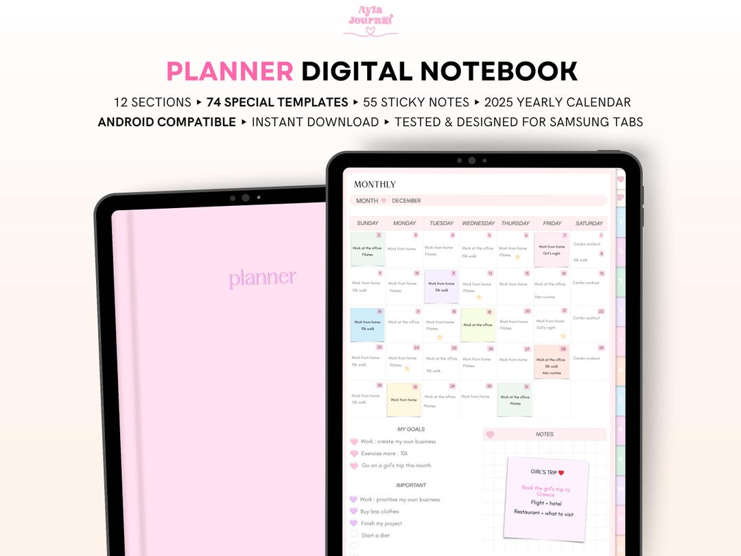 Digital Planner & Notebook Samsung Notes, Pastel, College Student Note ...