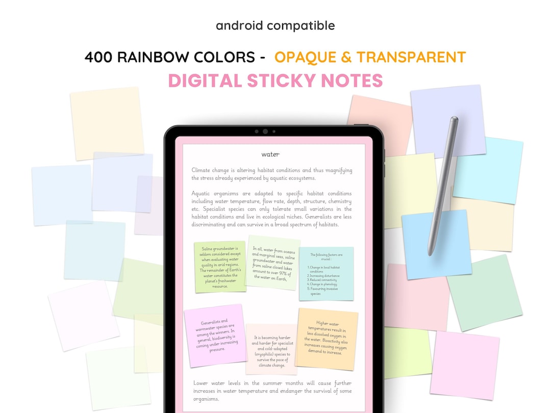 Rainbow Digital Sticky Notes: 400 PNG Files (digital Download) - Etsy