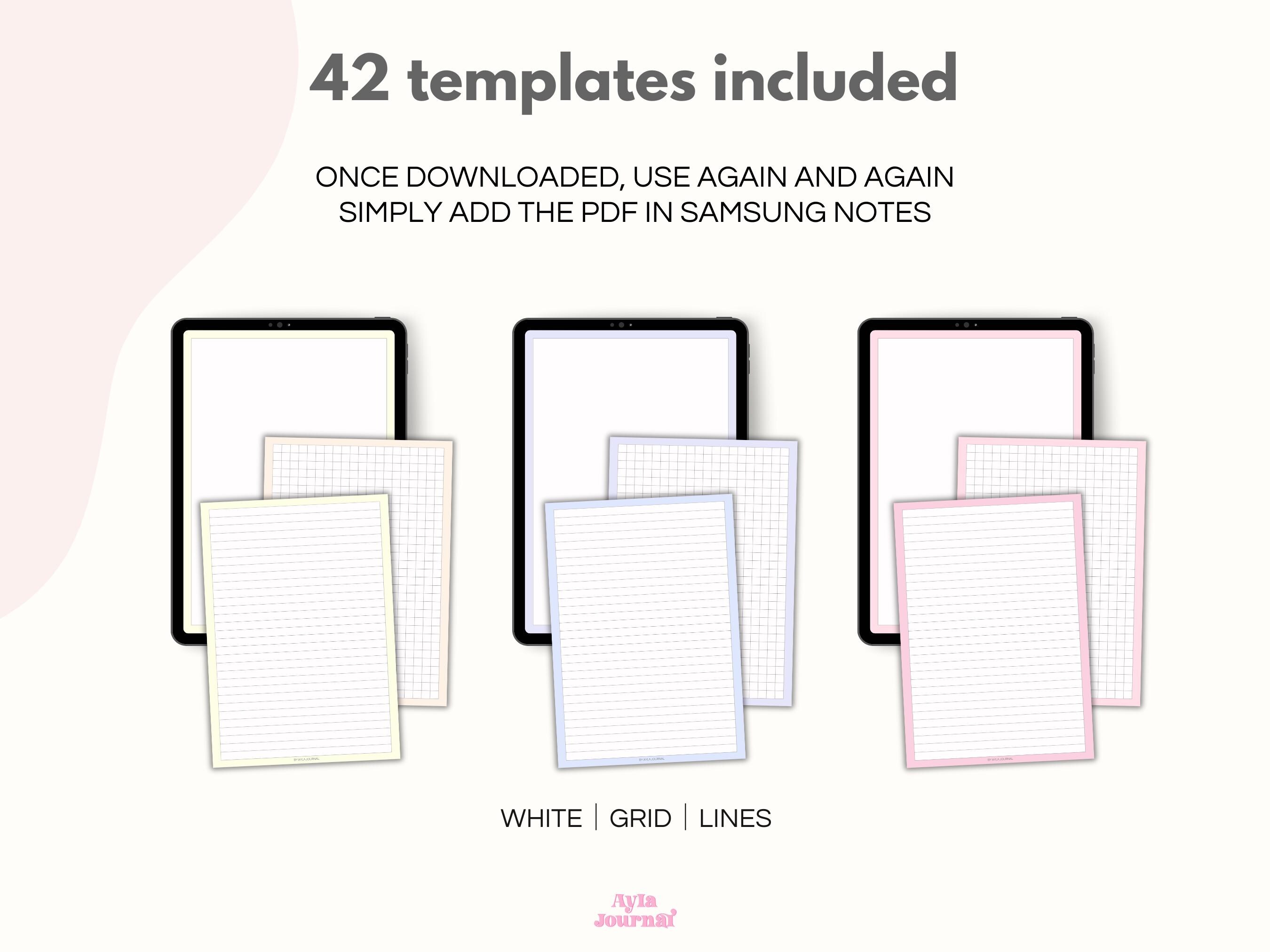 Samsung Notes Templates, Nice Pastel Colors, Compatible With Android ...