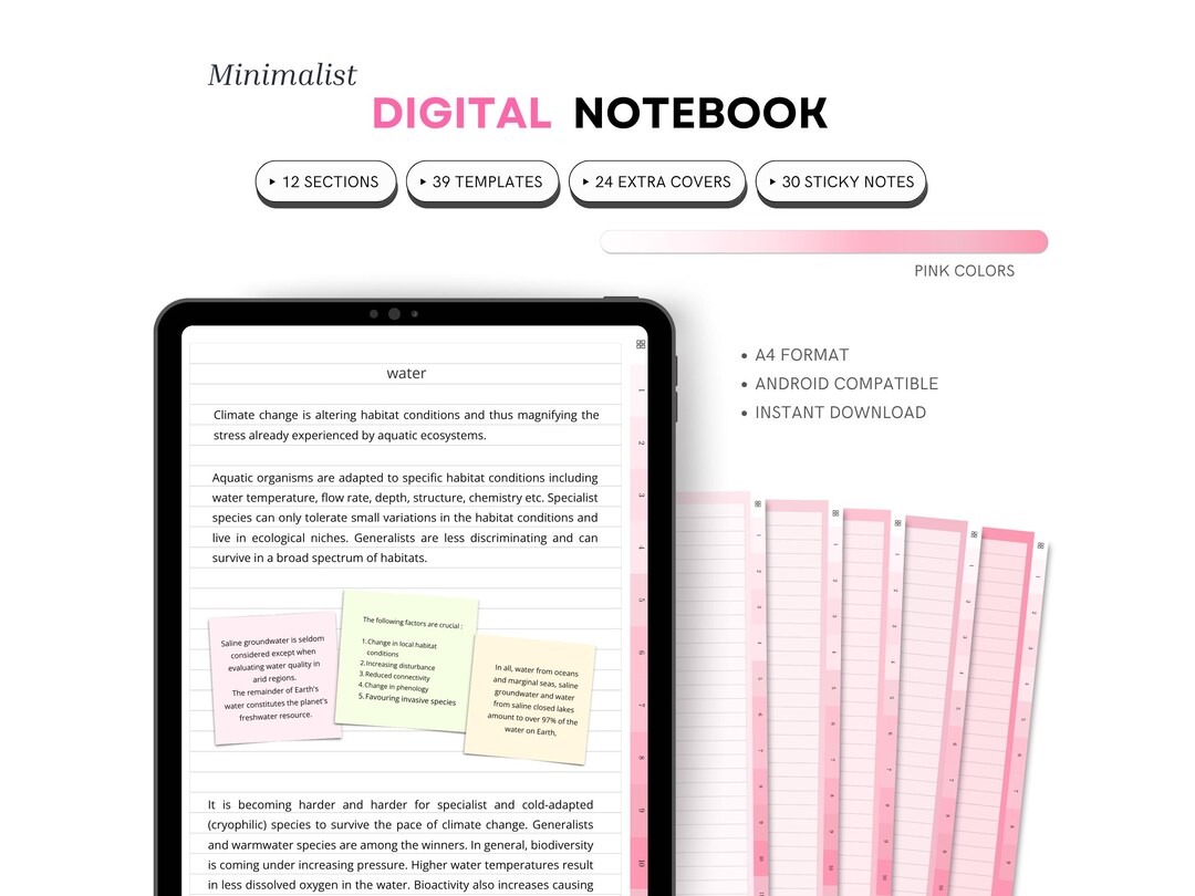 Samsung Notes Digital Notebook: Light Pink, Sticky Notes - Covers ...