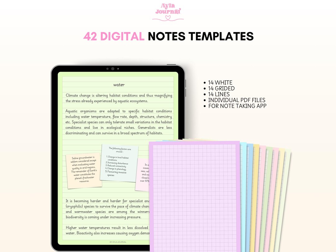 Samsung Notes Templates, Rainbow Colors, Compatible With Android ...