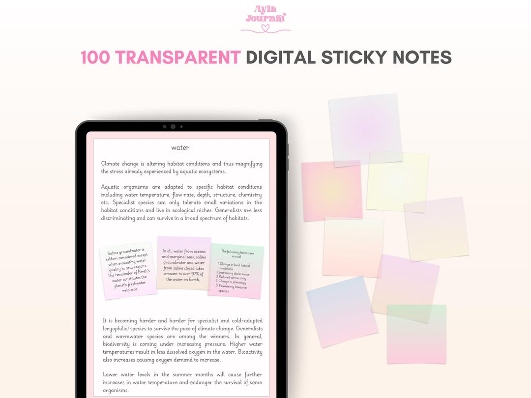 Transparent Digital Sticky Notes, Individual Png, Rainbow Pastel ...