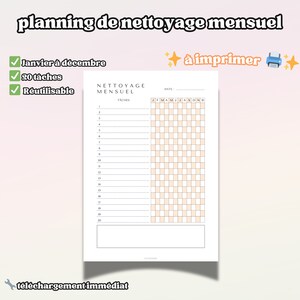 Check List De Nettoyage / Checklist De Menage à Imprimer En Format A4 ...