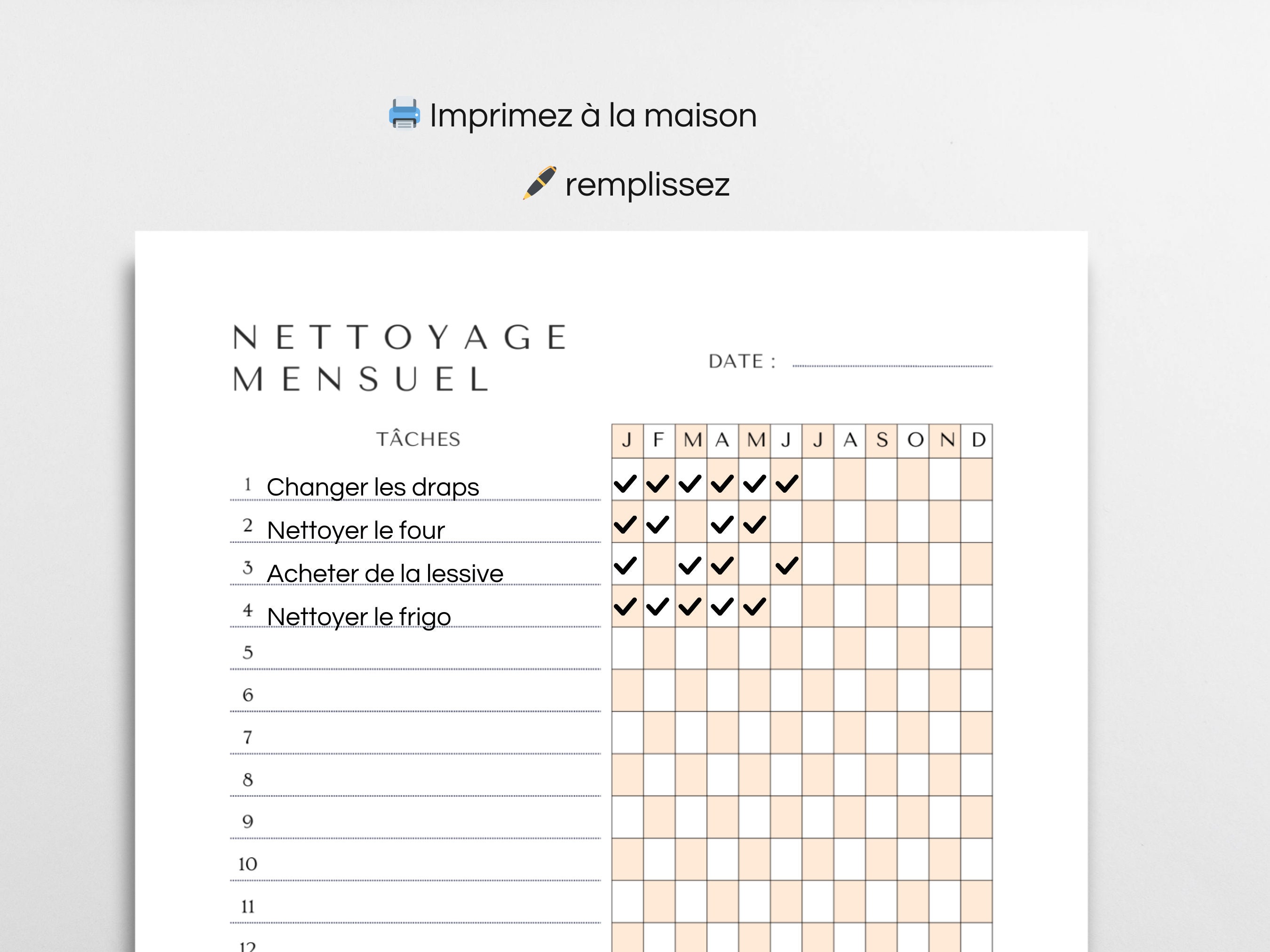 Check List De Nettoyage / Checklist De Menage à Imprimer En Format A4 ...