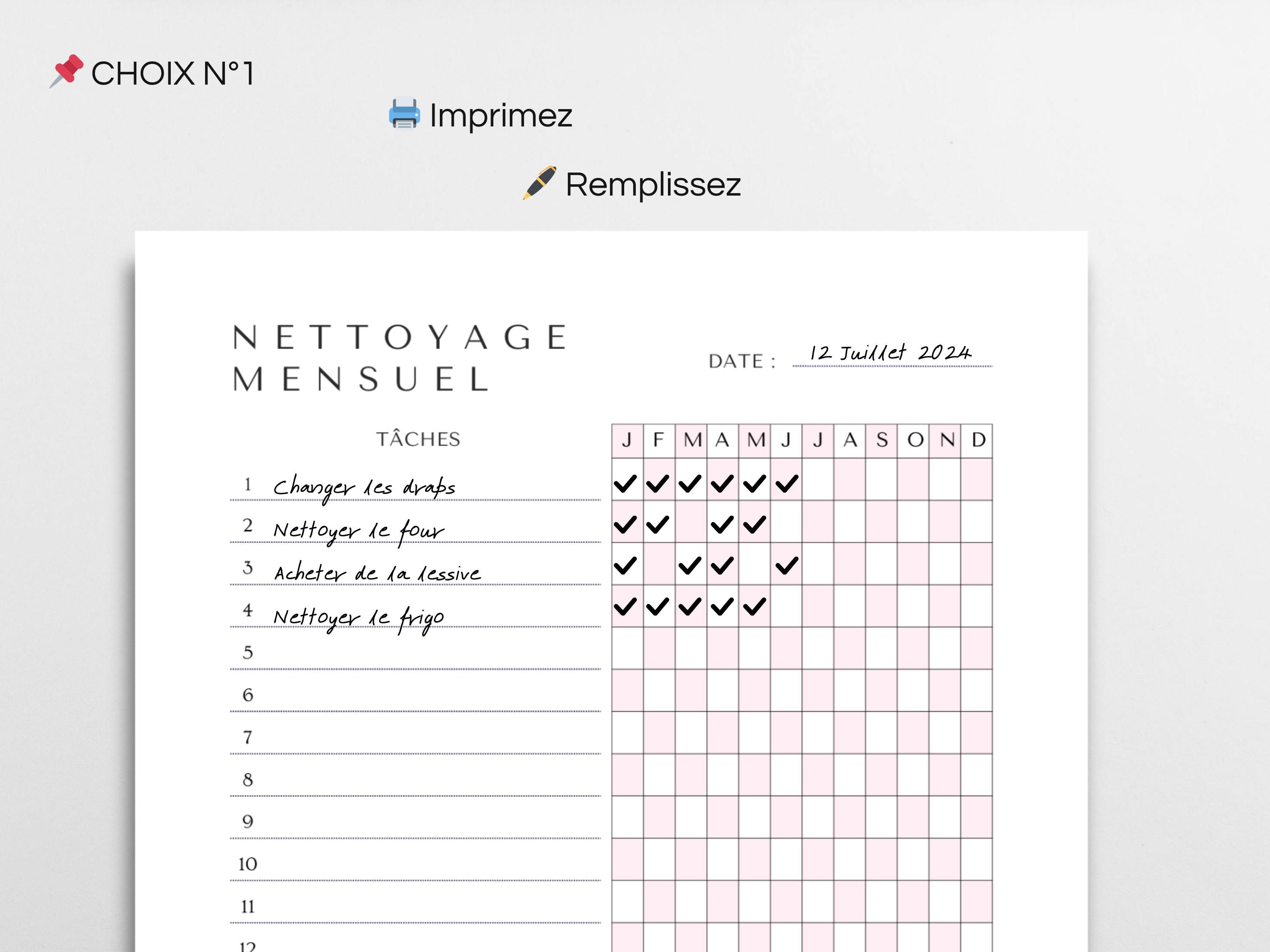 Check List De Nettoyage Français / Checklist De Menage à Imprimer En ...