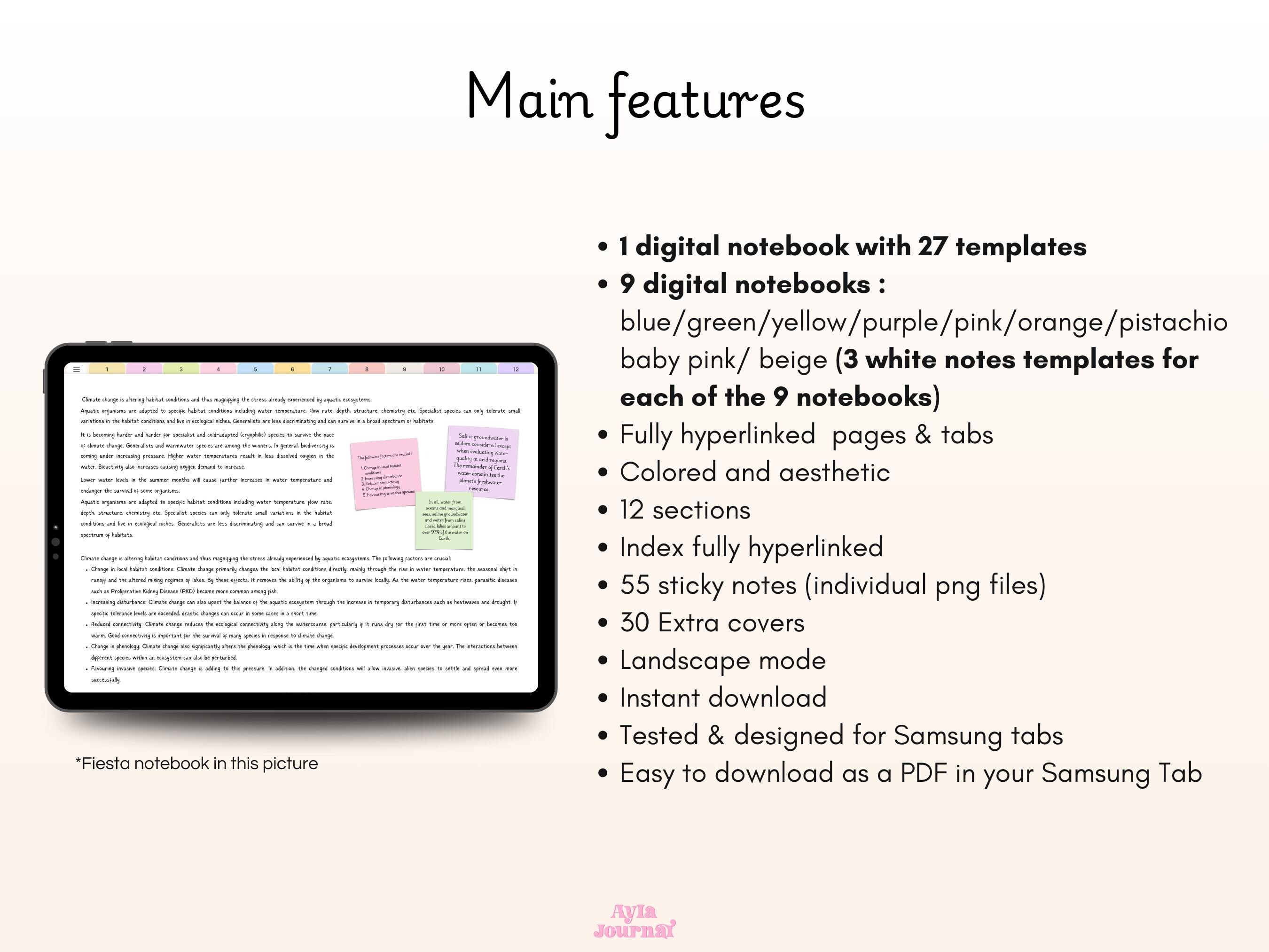 Bundle Digital Notebook for Samsung Notes With Tabs, Digital Sticky ...