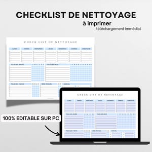 Check List De Nettoyage Français / Checklist De Menage à Imprimer ...
