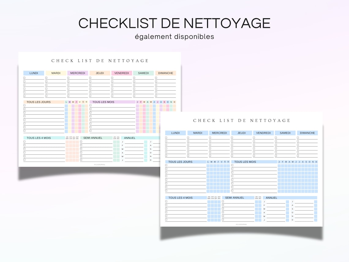 Check List De Nettoyage / Checklist De Menage à Imprimer En Format A4 ...