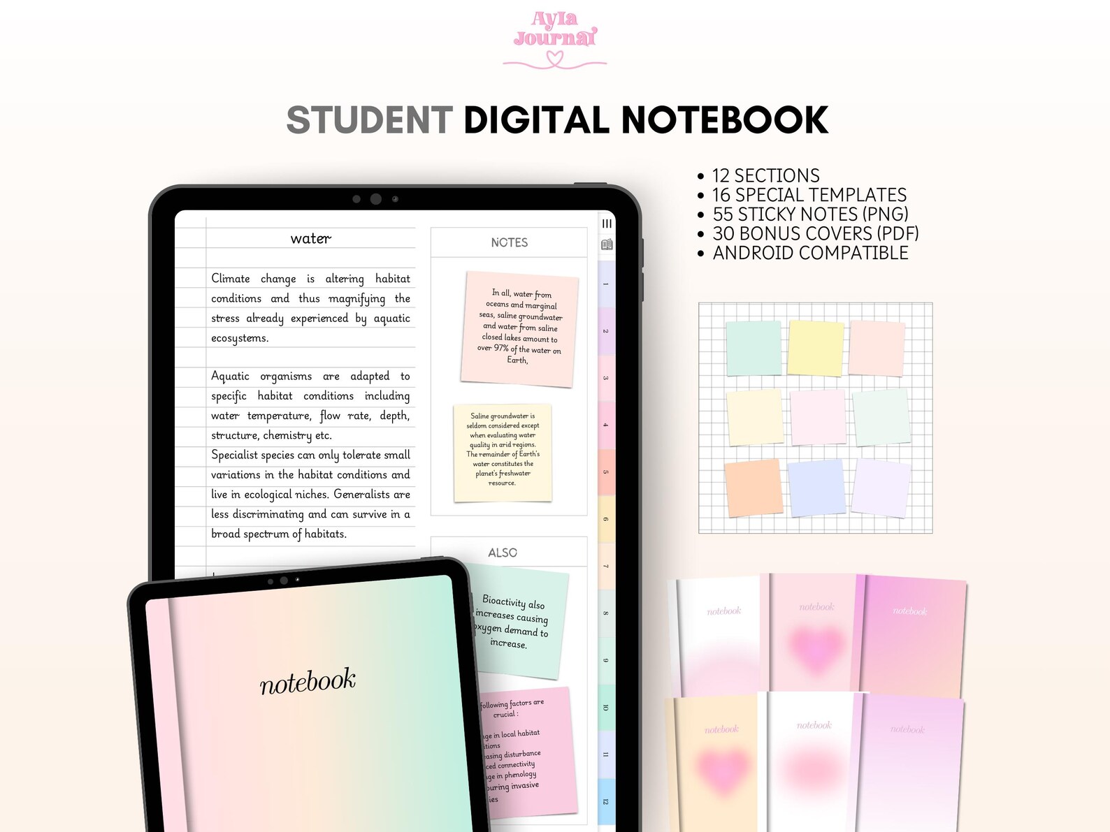 Samsung Notes Digital Notebook Rainbow Colors, College Student Note ...