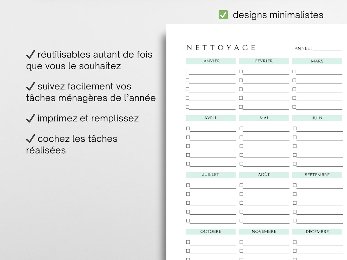 Check List De Nettoyage Français / Checklist De Menage à Imprimer En ...