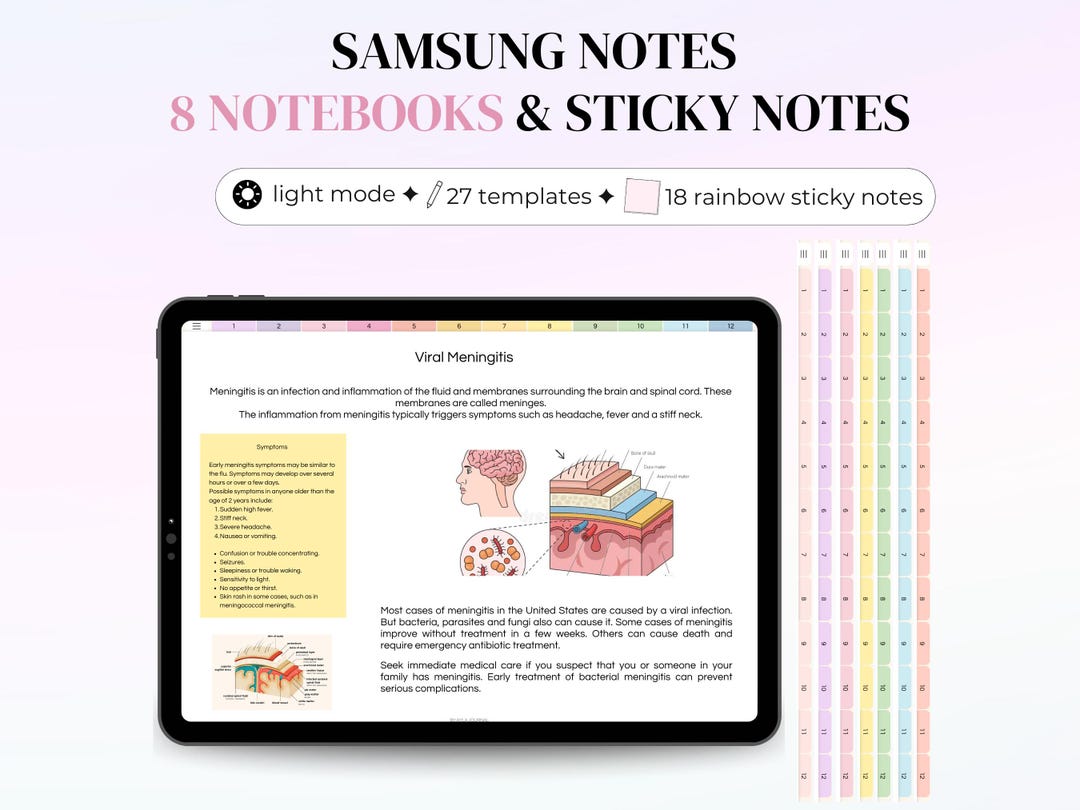 Bundle Digital Notebook for Samsung Notes With Tabs, College Student ...