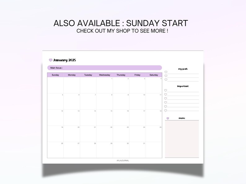 Printable Mid Year Calendar 2024 2025 Aesthetic Printable Monthly ...