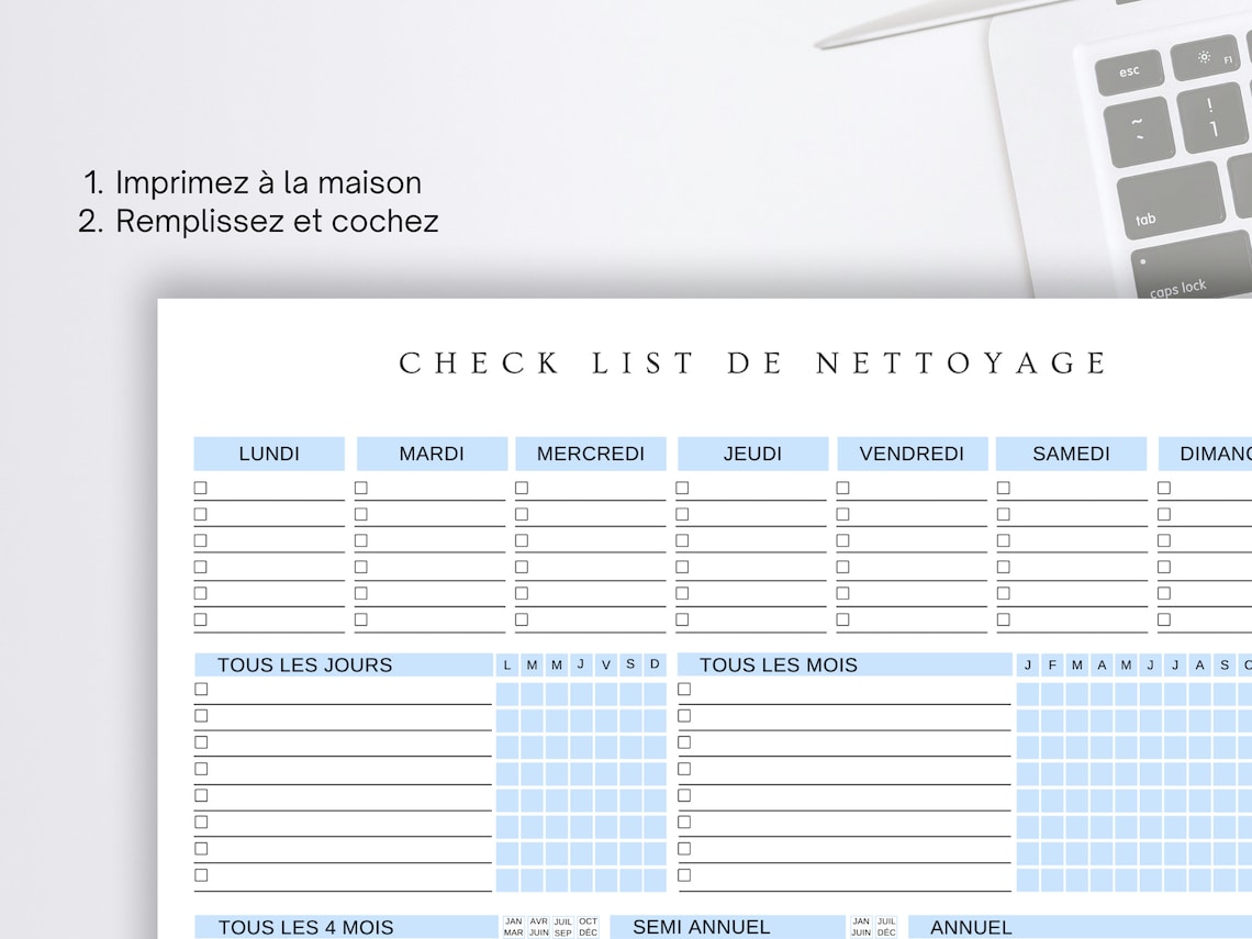 Check List De Nettoyage / Checklist De Menage à Imprimer En Format A4 ...