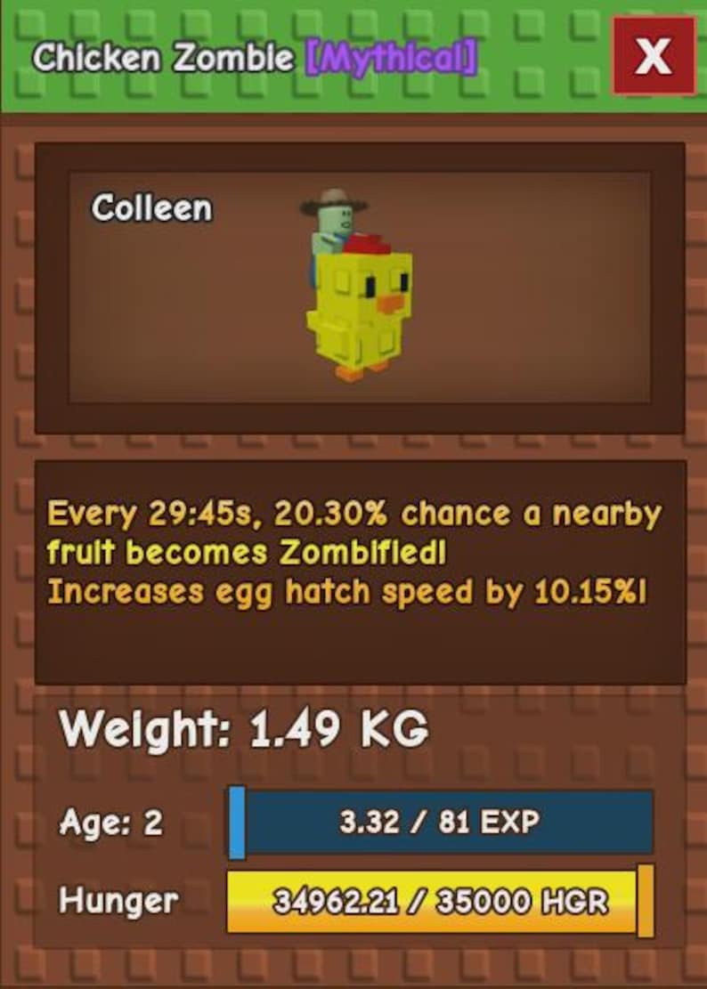 Chicken Zombie | Grow a Garden - Etsy