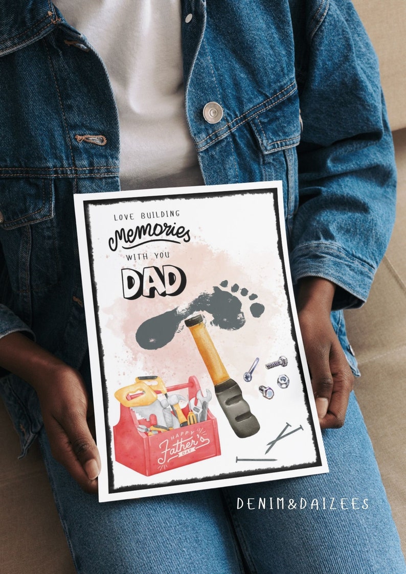 Father's Day Printable, Father's Day Handprint Art, Kids DIY Activity ...