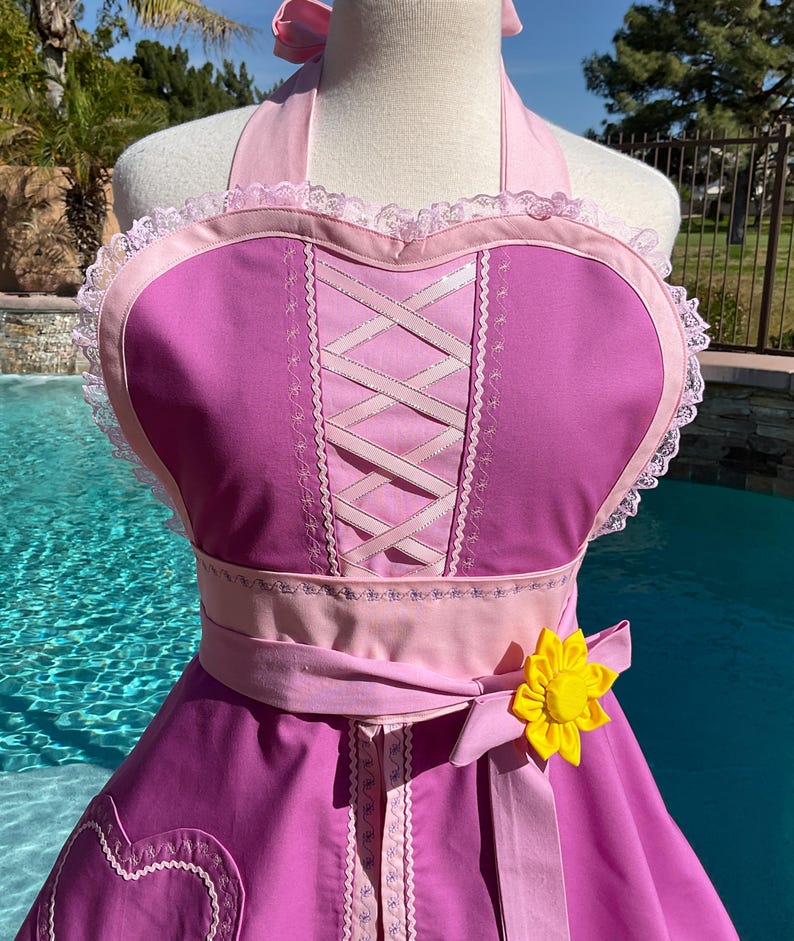 Princess Rapunzel Inspired Full Apron With Bib and Petticoat, Sassy ...