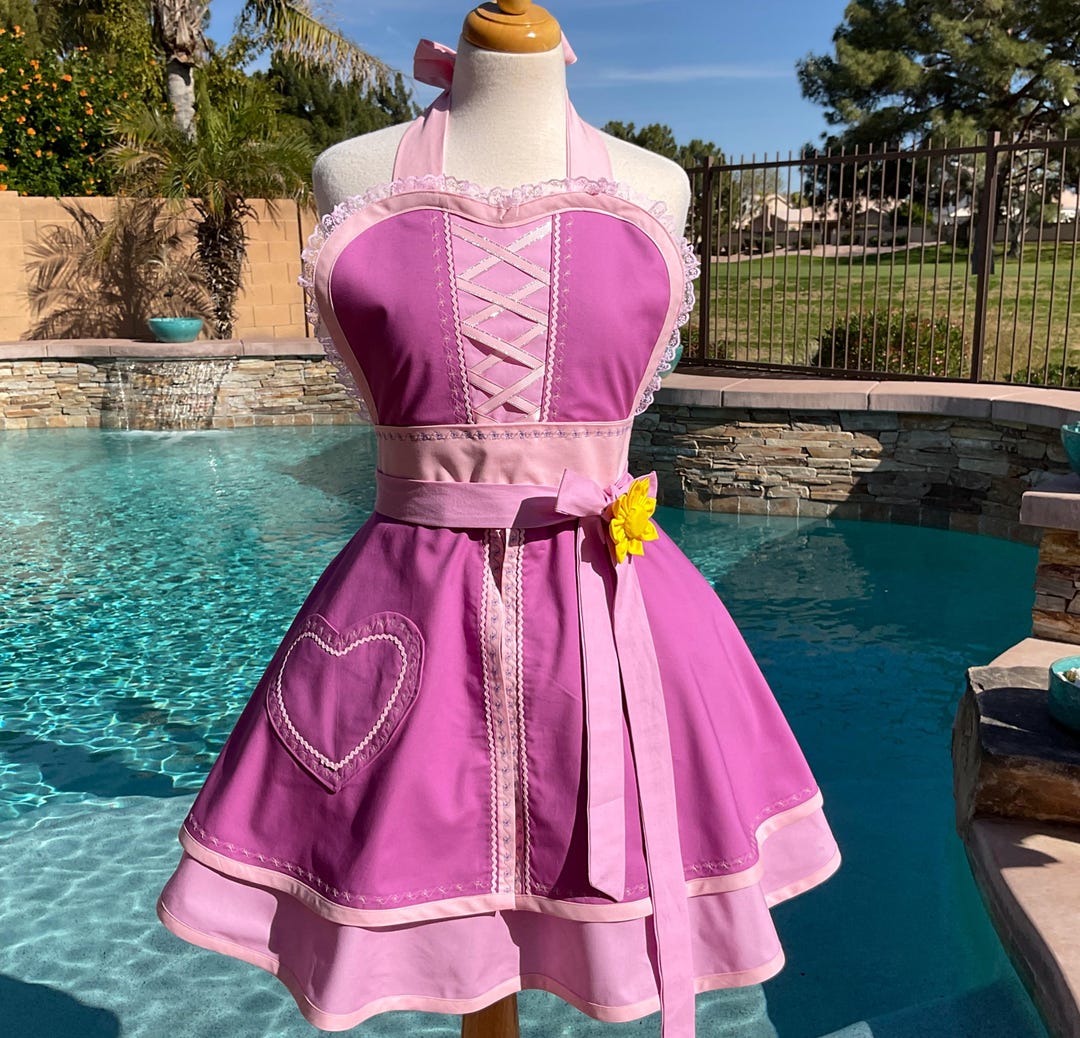 Princess Rapunzel Inspired Full Apron With Bib and Petticoat, Sassy ...