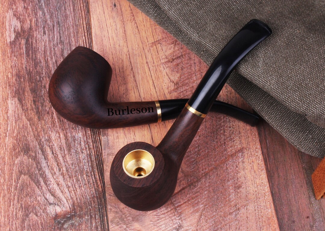Personalized Engraved Wooden Tobacco Pipe Set Custom Gift for Groomsmen ...