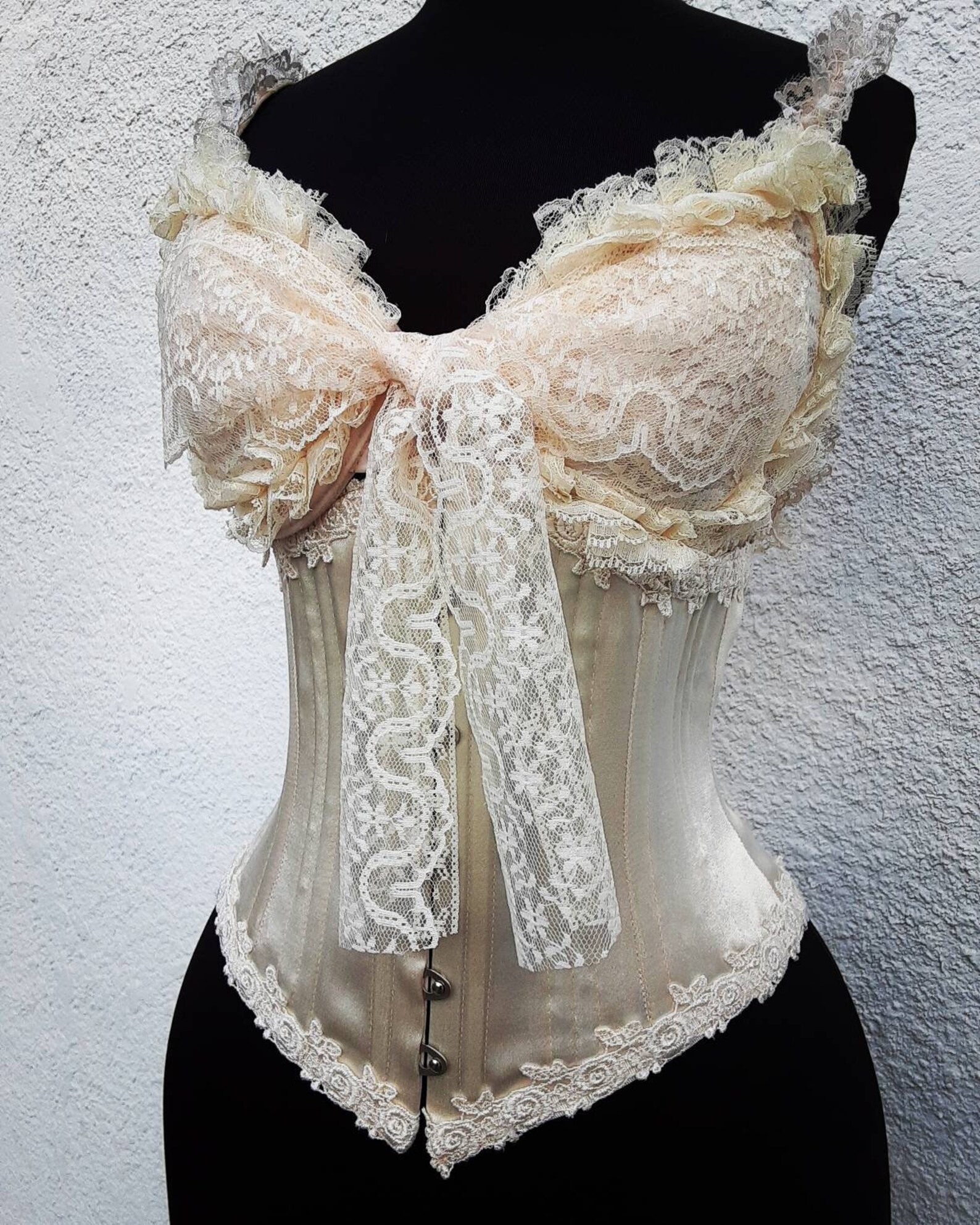 Delphine Unmentionables Handmade Ivory Ruffled Victorian Bralette and ...