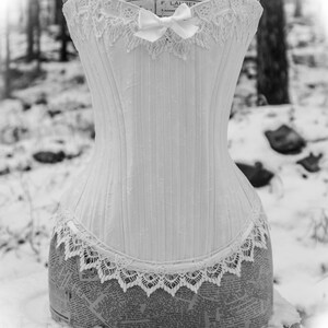 Beautiful and Romantic Custom Made Victorian Style Pure White Brocade ...