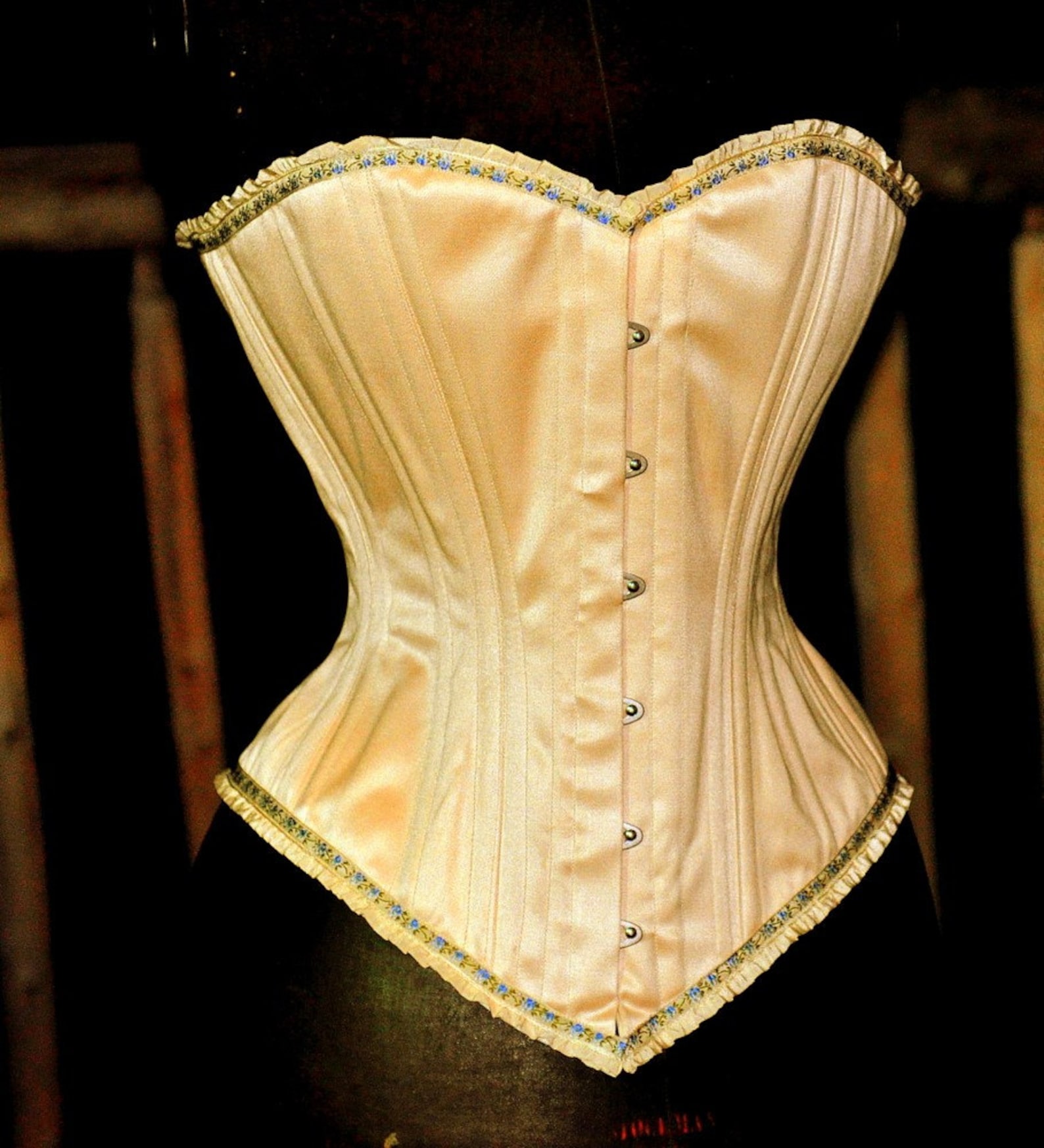 Perfect Steel Boned Ivory Satin Coutil Overbust Wedding Corset | Etsy