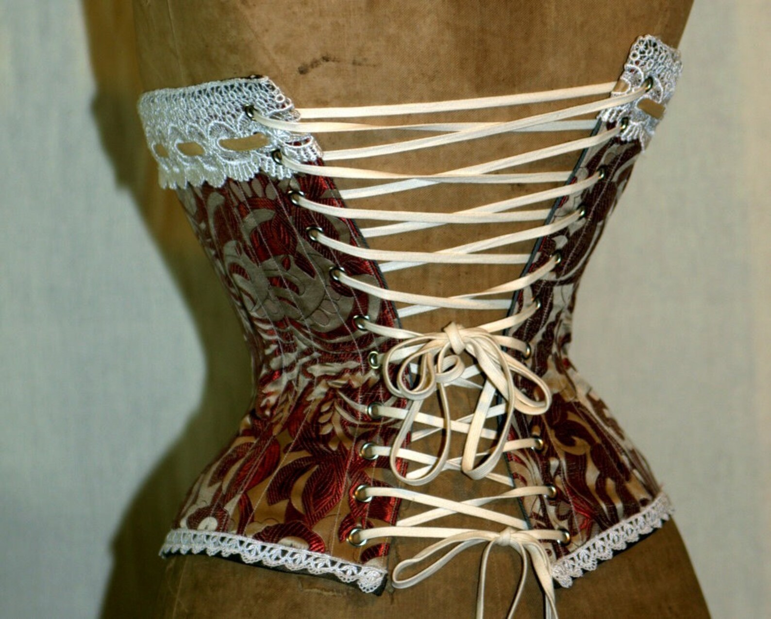 Bronze Steampunk Corset- Brocade Silk- Steampunk Wedding- Lingerie - Etsy