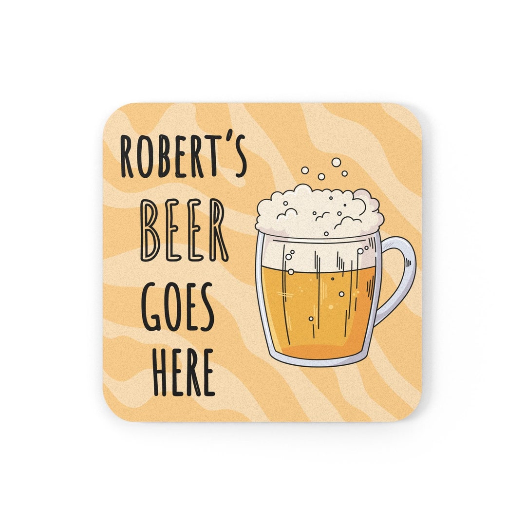 Personalized Beer Coaster, Custom Drink Coaster, Wooden Cork Coaster ...