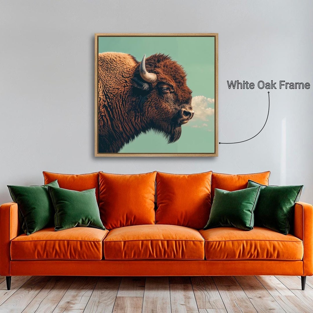 Bison Framed Canvas Print, North American Buffalo Wall Art - Etsy