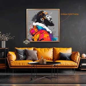 Rapper Portrait Framed Canvas Wall Art Rap Singer Painting Print Large ...