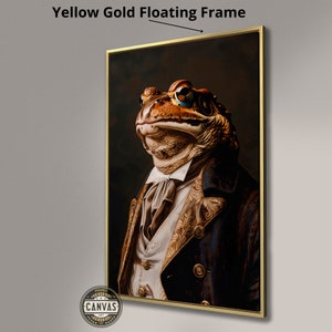 Frog Vintage Style Portrait Framed Canvas Wall Art Elegant Victorian ...